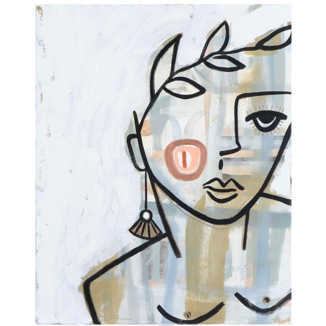 Mid 20th Century Jordan Howell Abstract Portrait Painting | Chairish