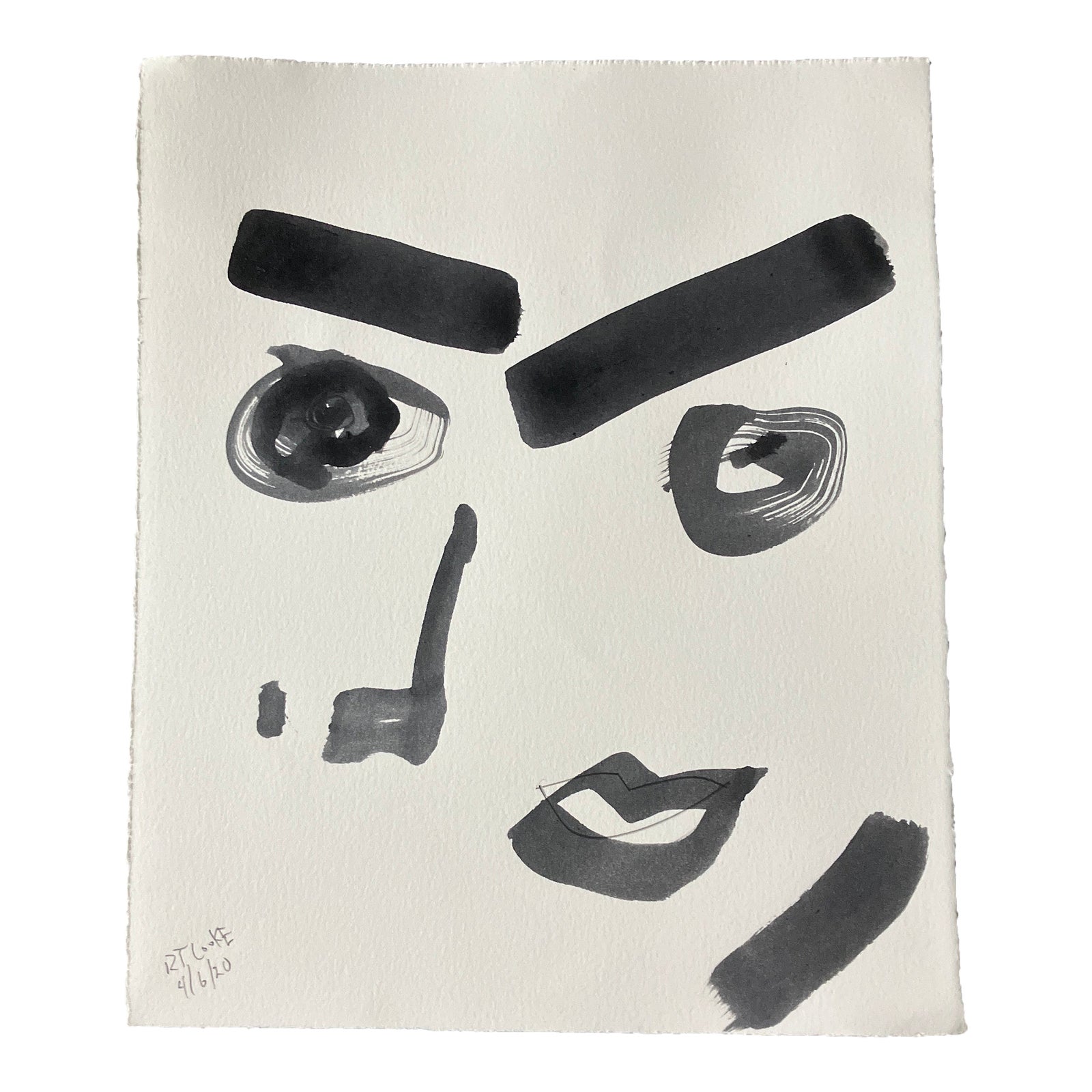 Contemporary Original Robert Cooke Abstract Face Painting | Chairish