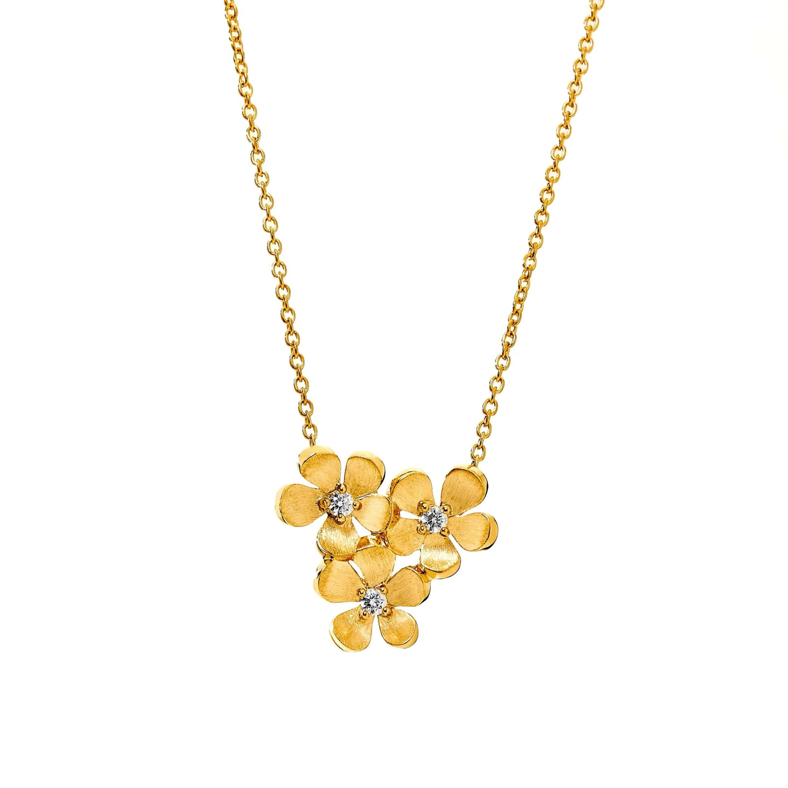 Jardin Satin Flower Bunch Necklace | Chairish