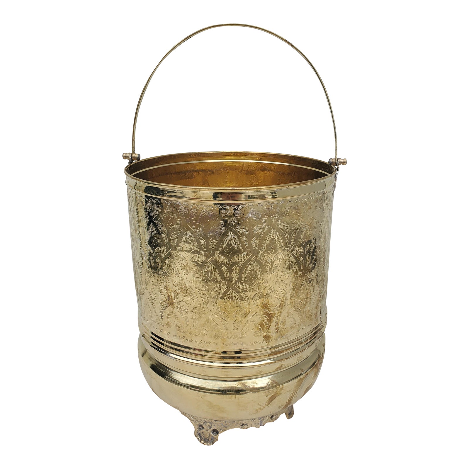 Extra Large Moroccan Handmade Copper Bucket | Chairish