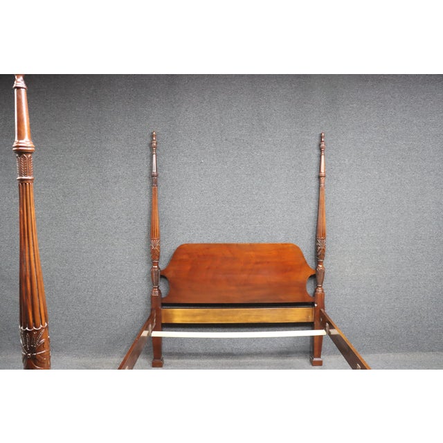Councill Rice Carved Mahogany Poster Bed | Chairish