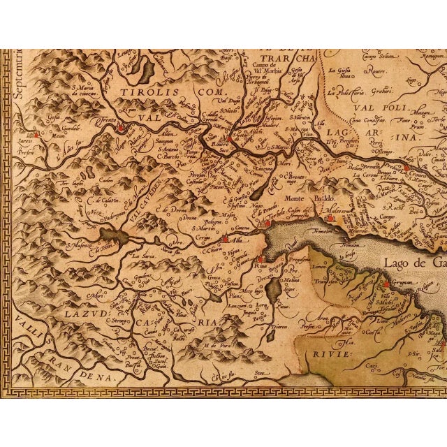 Northern Italy: A 16th Century Hand-Colored Map by Abraham Ortelius ...