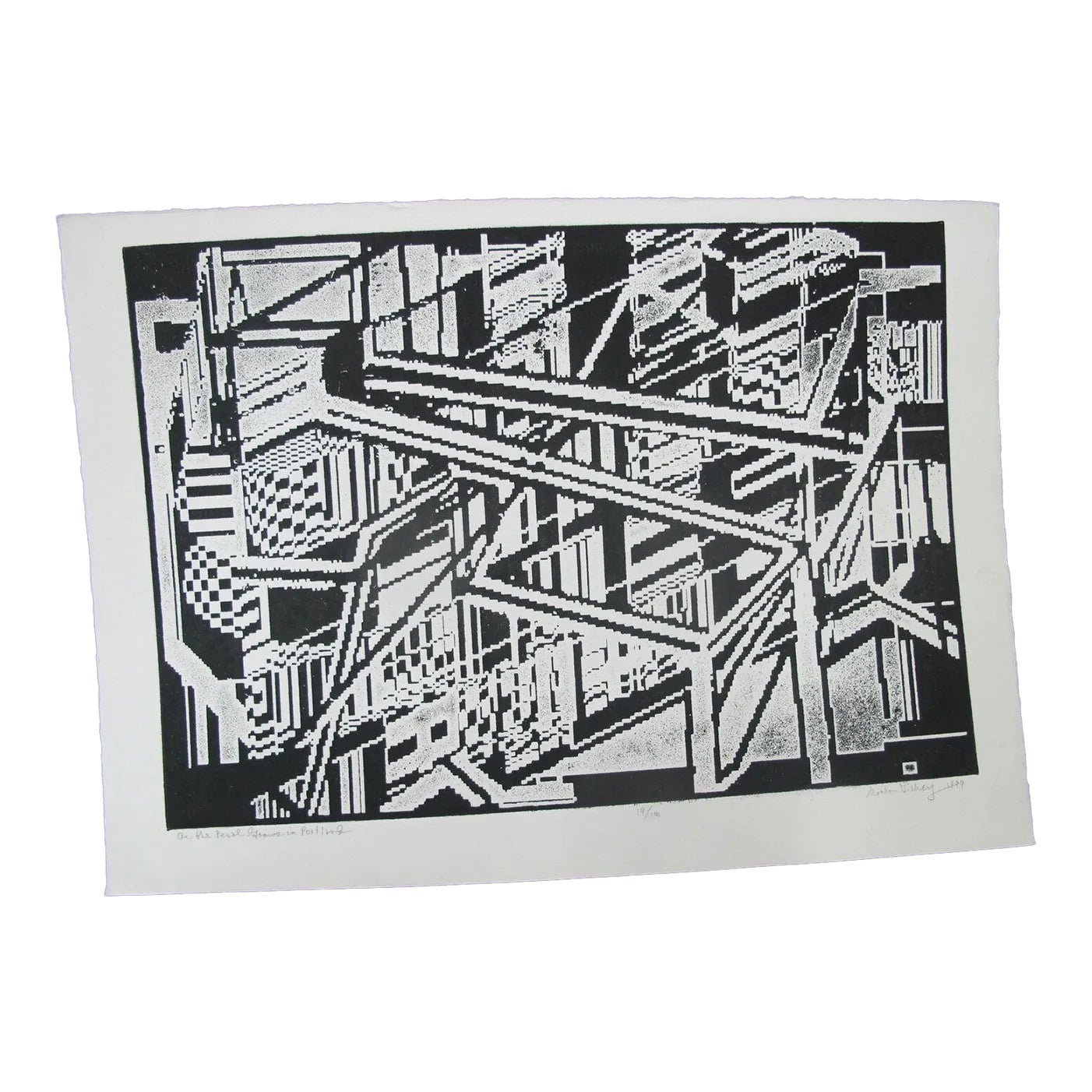 Gordon Gilkey Modern Art B&w Signed Etching of Portland or as the Pearl ...