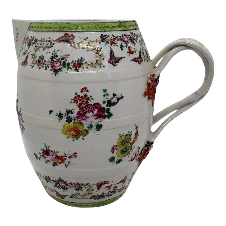 Chinese Export Qianlong Famille Rose Porcelain Cider Pitcher | Chairish