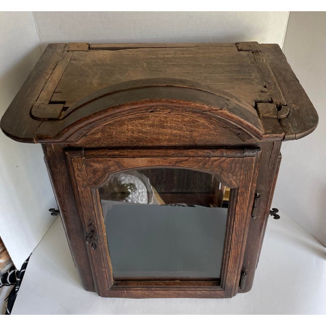 Antique Clock Hood Converted Glass Front Display Curio Cabinet | Chairish