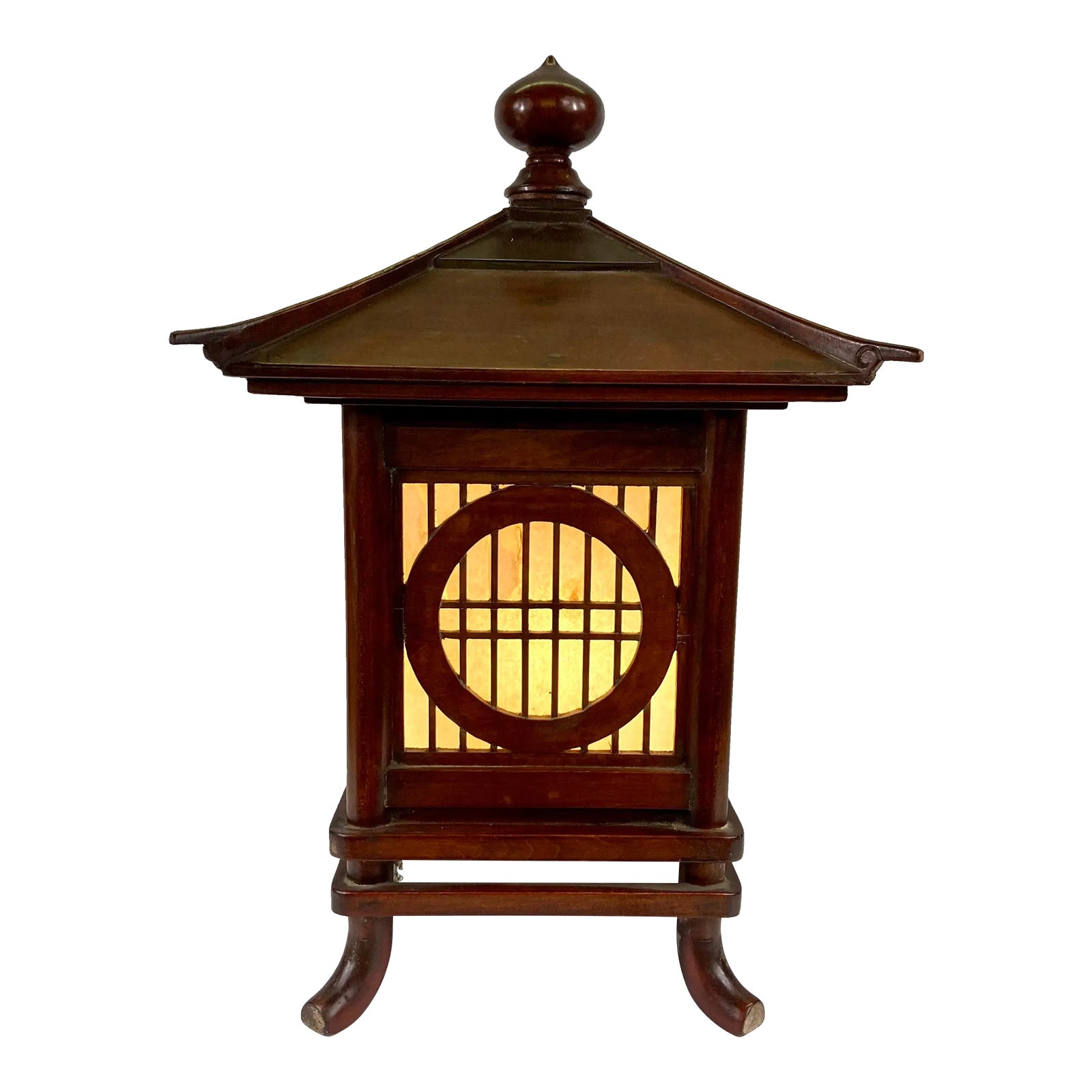 Wooden Japanese Indoor Light | Chairish