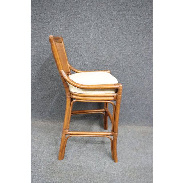 Palecek Set/4 Woven & Bamboo Barstools | Chairish