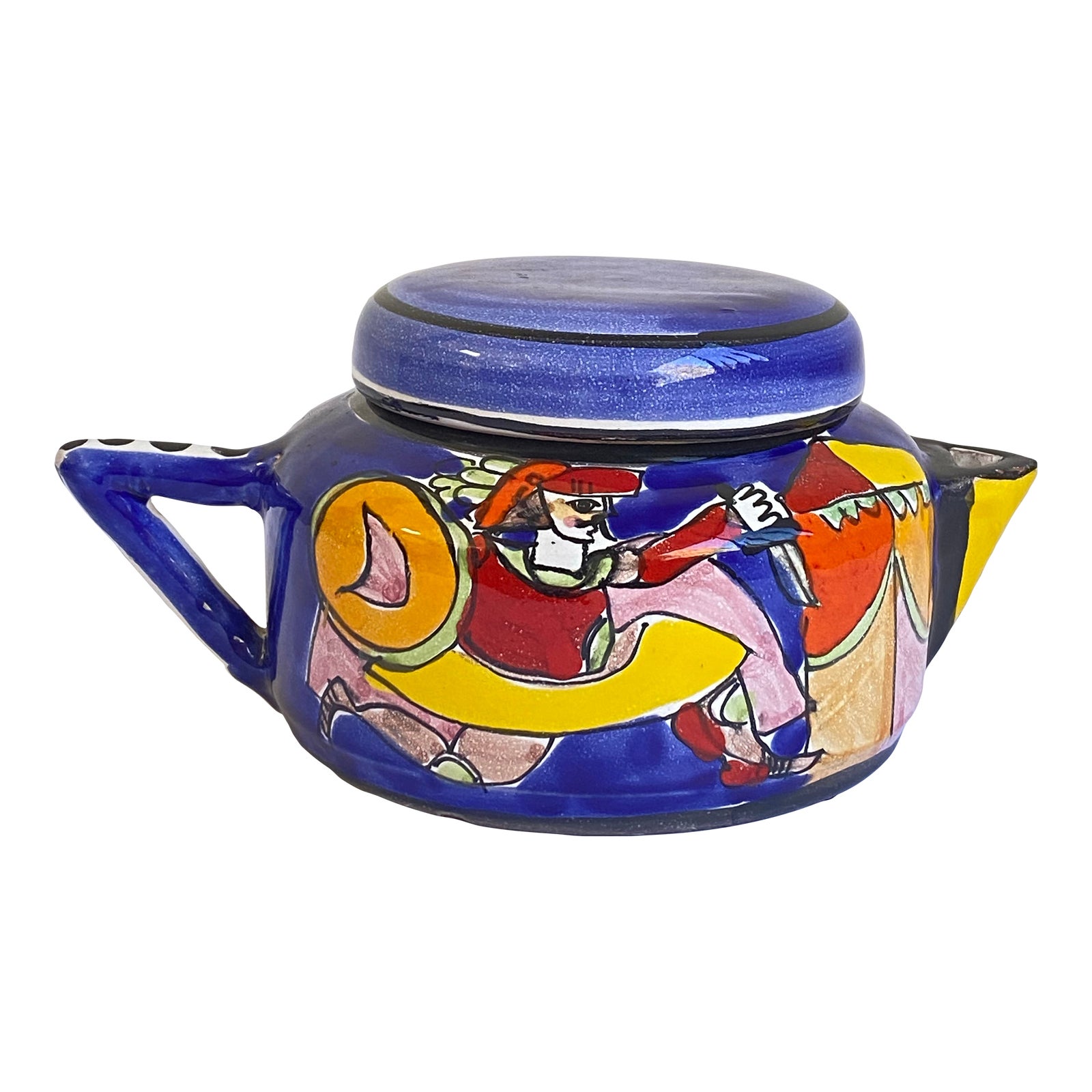 Mid 20th Century Majolica Tea Pot by La Musa, Italy | Chairish