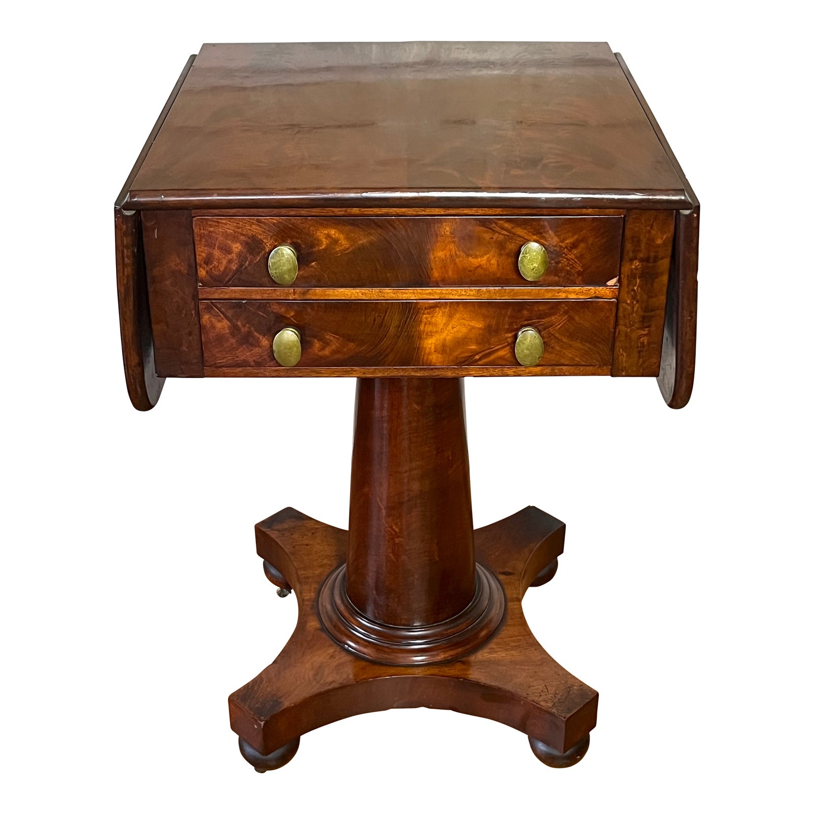 Nineteenth Century American Empire Mahogany Work Table | Chairish