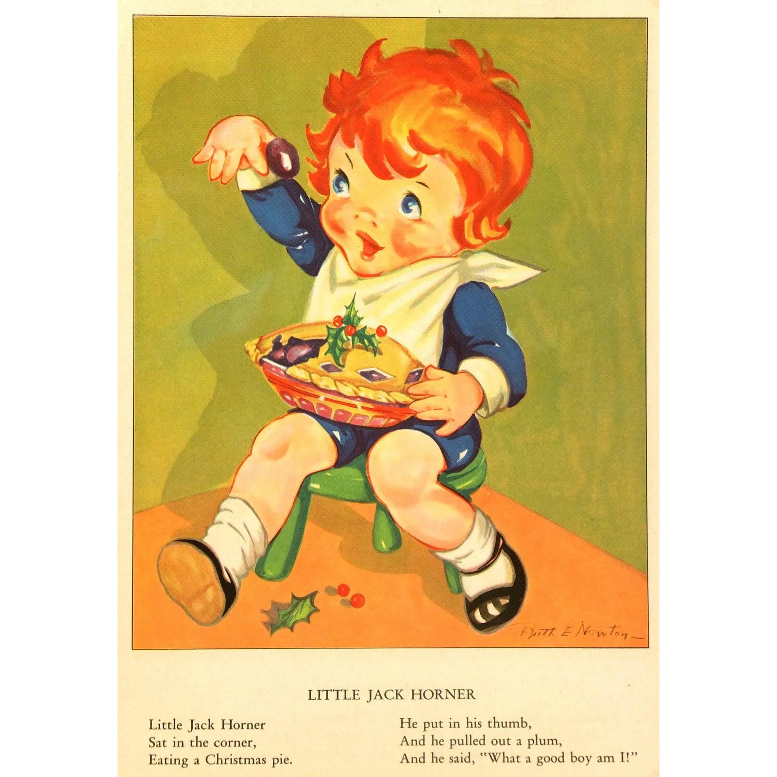 1930s Little Jack Horner, 1934, Lithograph | Chairish