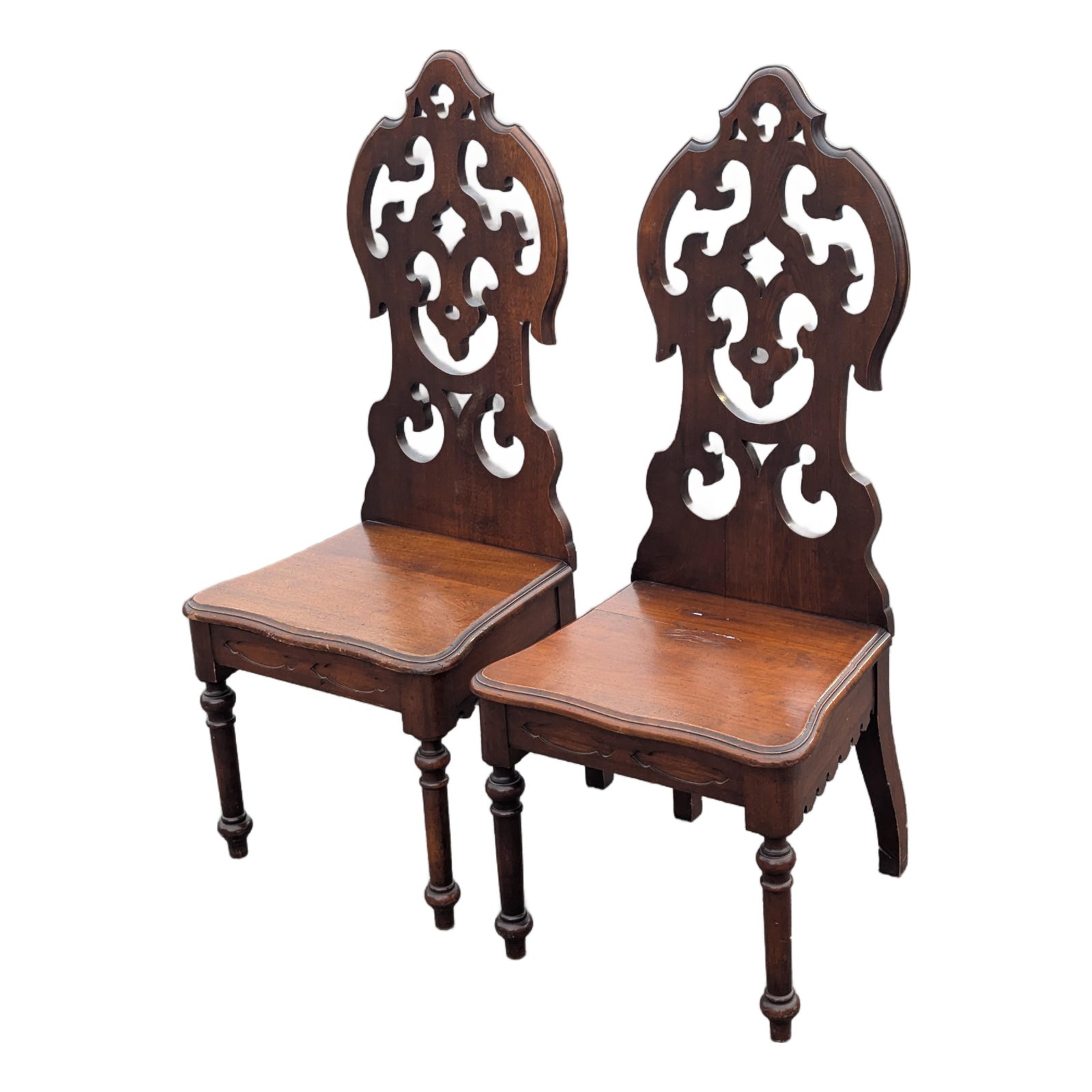 Early 20th Century Gothic Revival Cathedral Chairs | Chairish