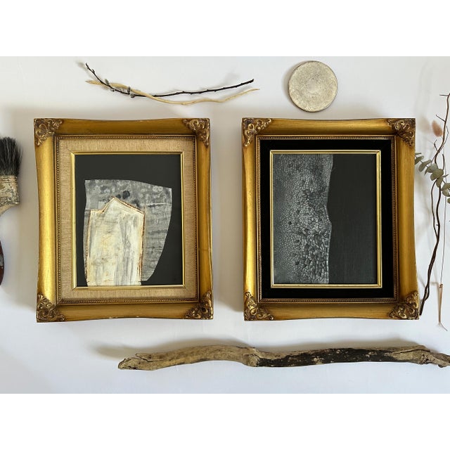 Original Abstract Painting in Vintage Frame, "Rapture" by Jts | Chairish