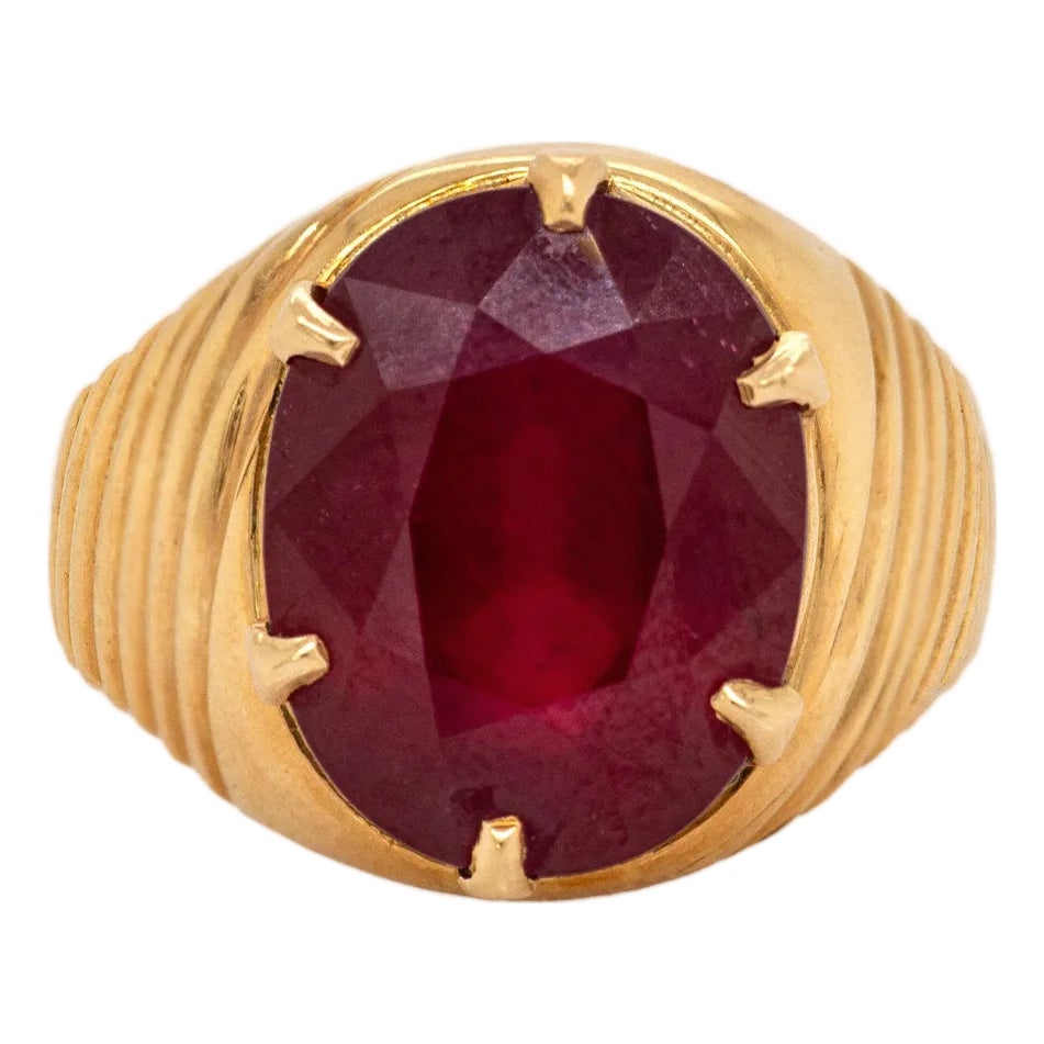 Estate 15.25cts Madagascar Ruby Ring Size 6.75 18k Solid Gold, Real ...