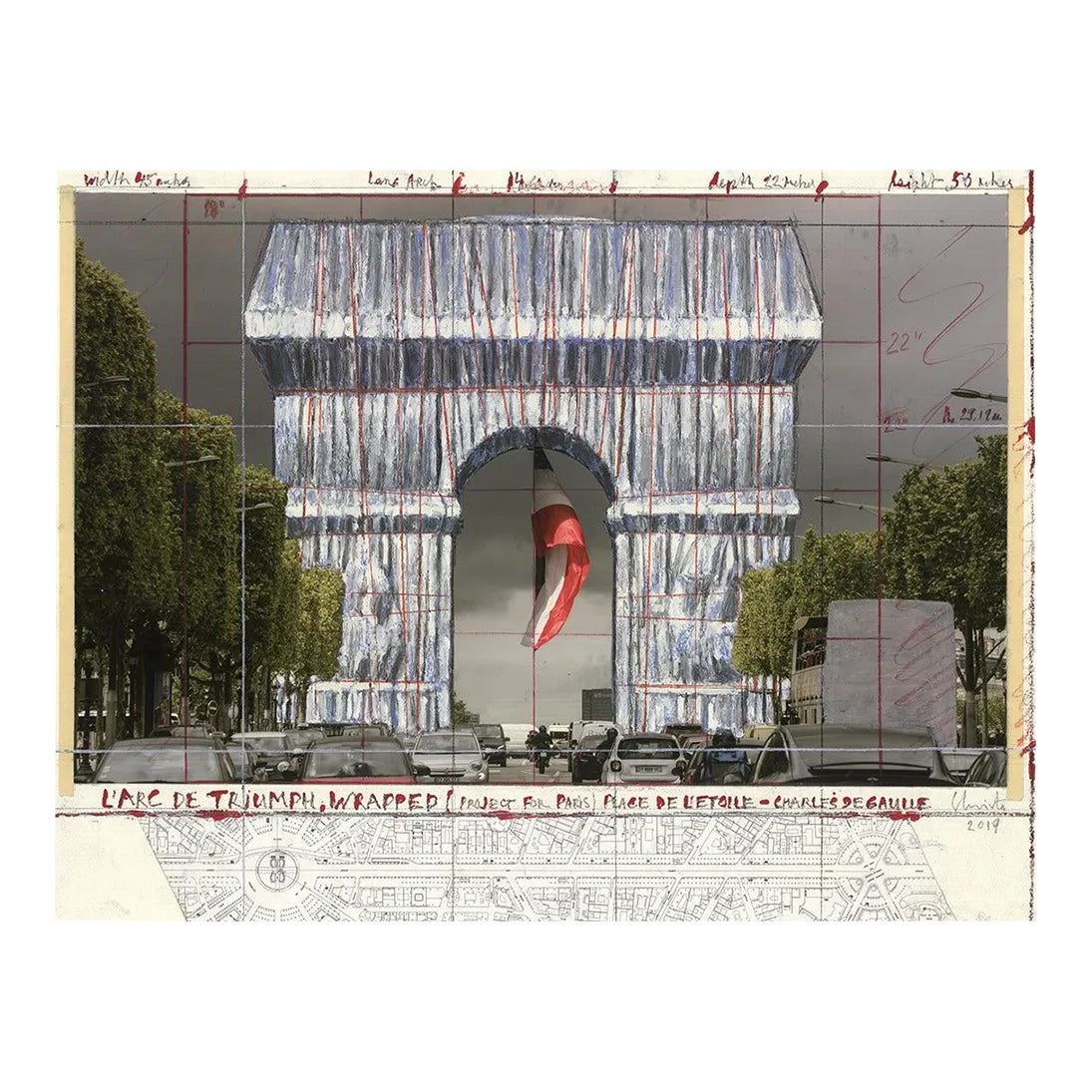 2019 Javacheff Christo 'L'Arc de Triomph, Wrapped Project for Paris I ...