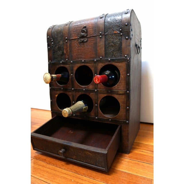Antique Mahogany & Faux Alligator Cellarette Wine Cabinet | Chairish