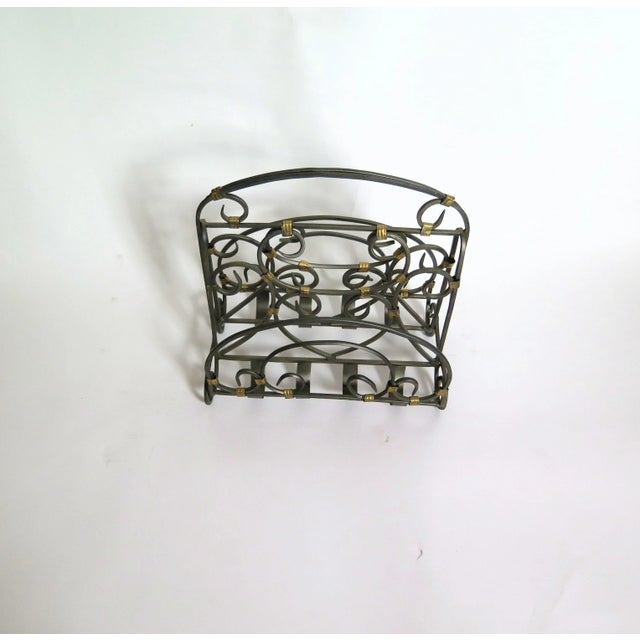 Vintage Wrought Iron Magazine Rack | Chairish
