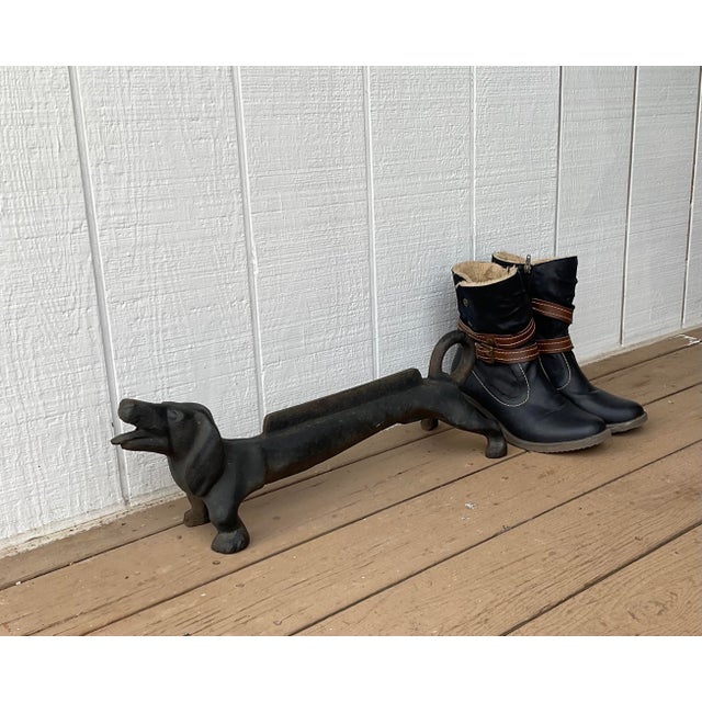 Antique Solid Cast Iron Dachsund Boot Scraper, 26 Lbs. Weiner Dog ...