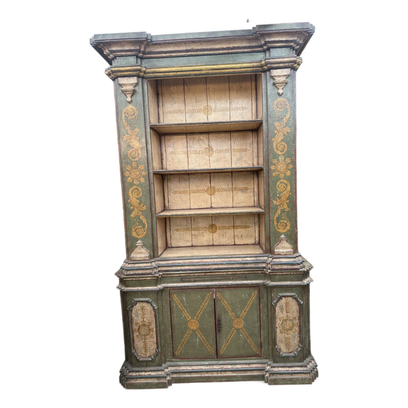 Continental Baroque Style Open Cupboard/ Bookcase | Chairish