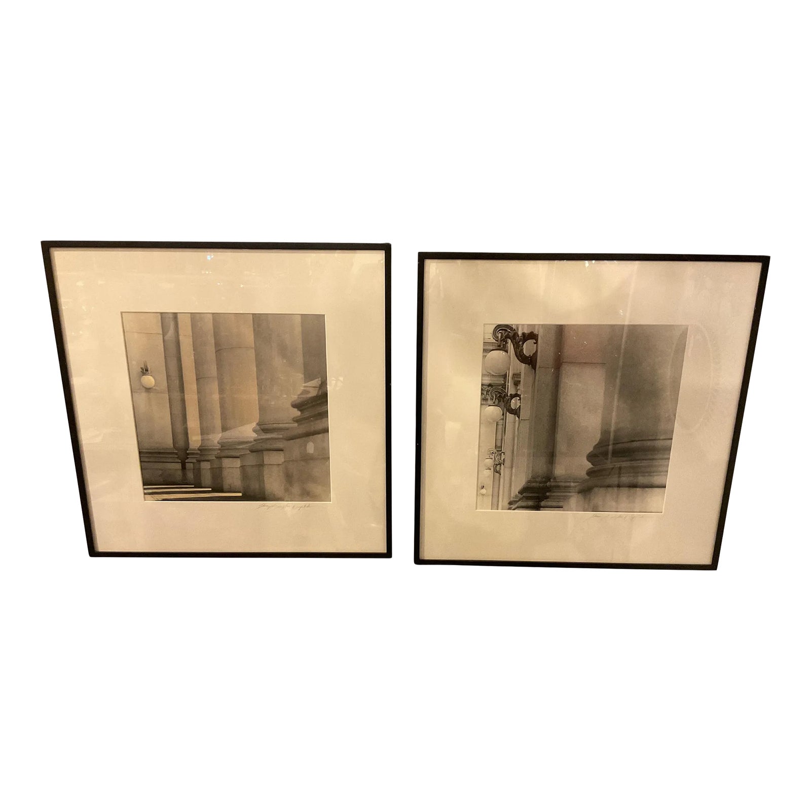 1990s City Hall Column Black And White Photographs By Naprstek- A Pair ...