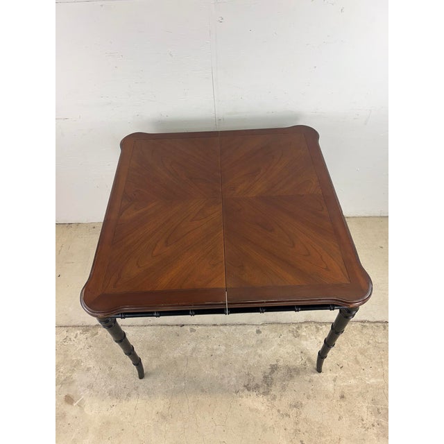 Mid Century Chinoiserie Dining Table With Black Painted Faux Bamboo ...