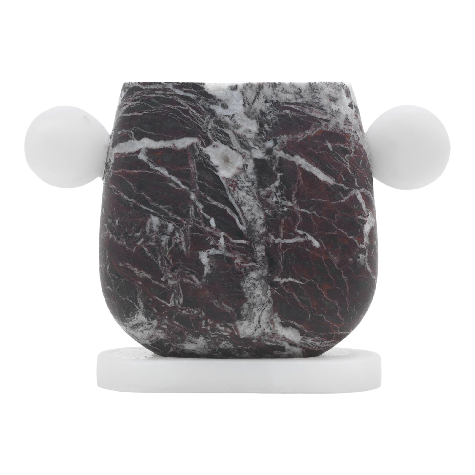 Contemporary Geometric Vase in Italian Marble by Matteo Cibic | Chairish