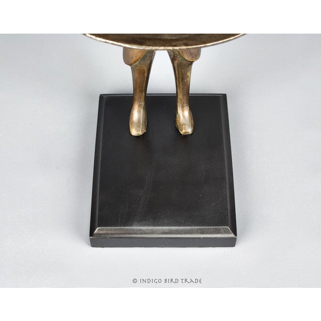 Vintage Brass Rabbit Butler in Tuxedo With Display Tray | Chairish