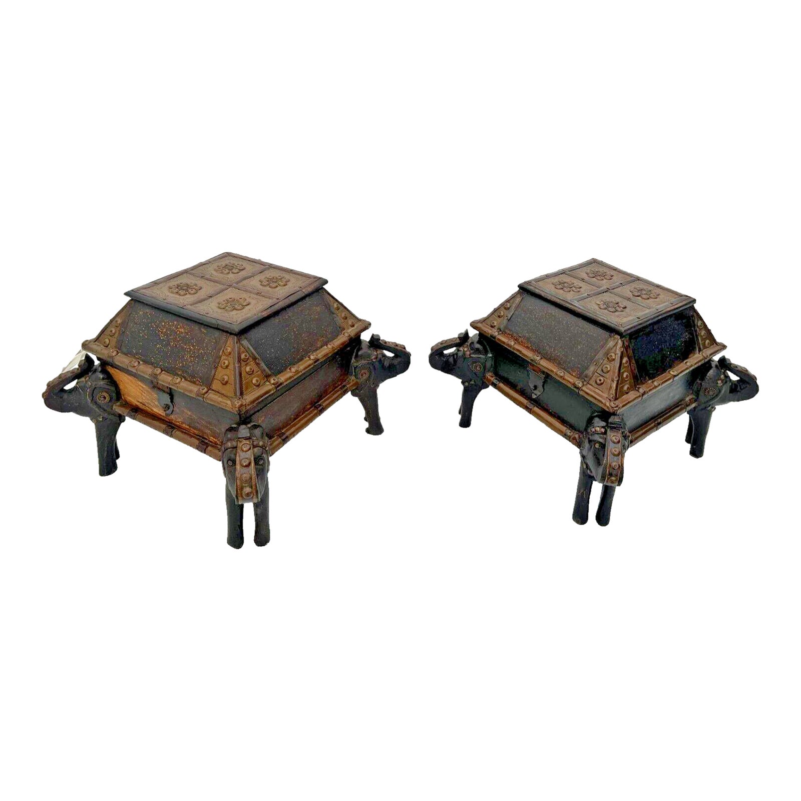 Mid Century Low Tables Elephant Legs Trunk Style Storage Hand Crafted ...