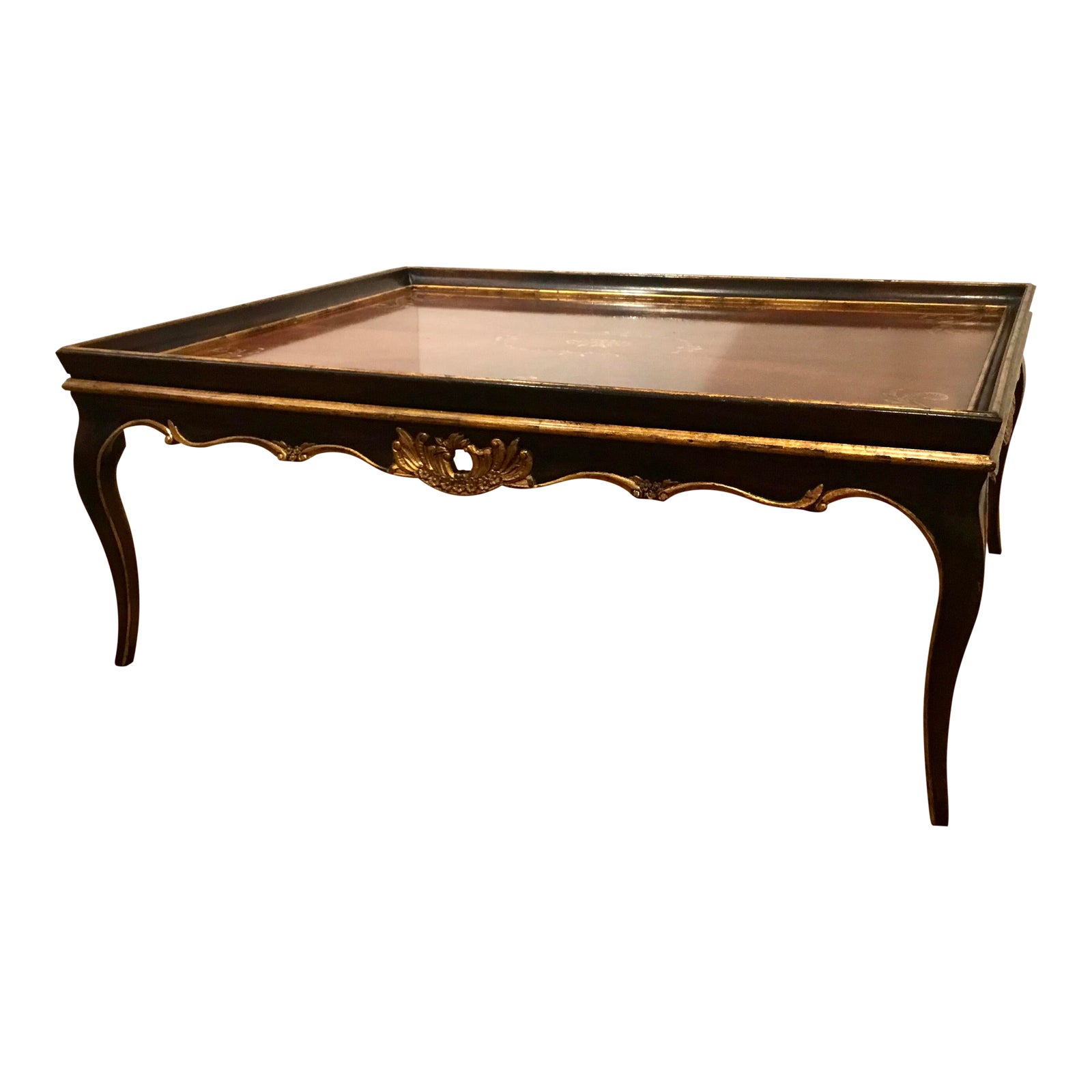 Italian Style Mahogany Cocktail Table | Chairish