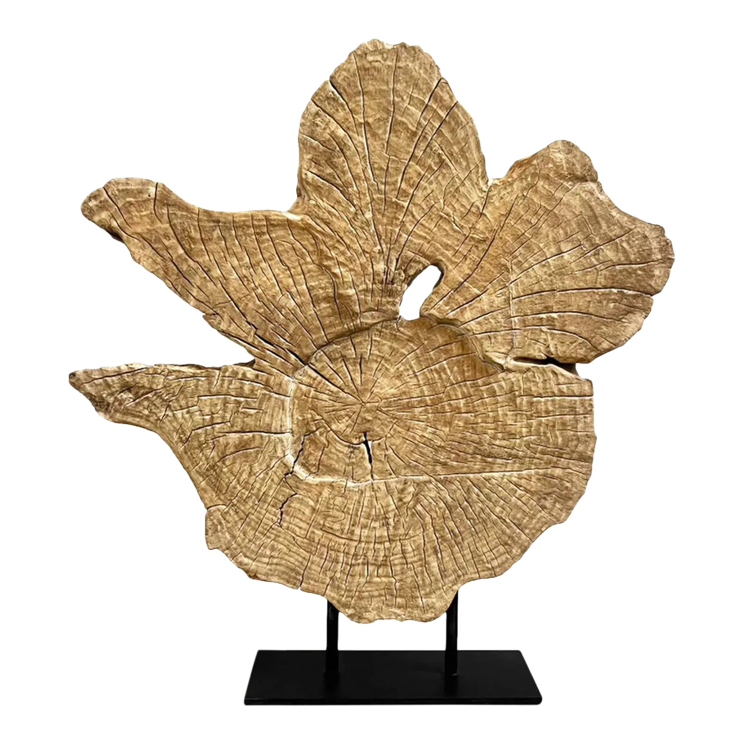 Organic Wood Form on Stand | Chairish