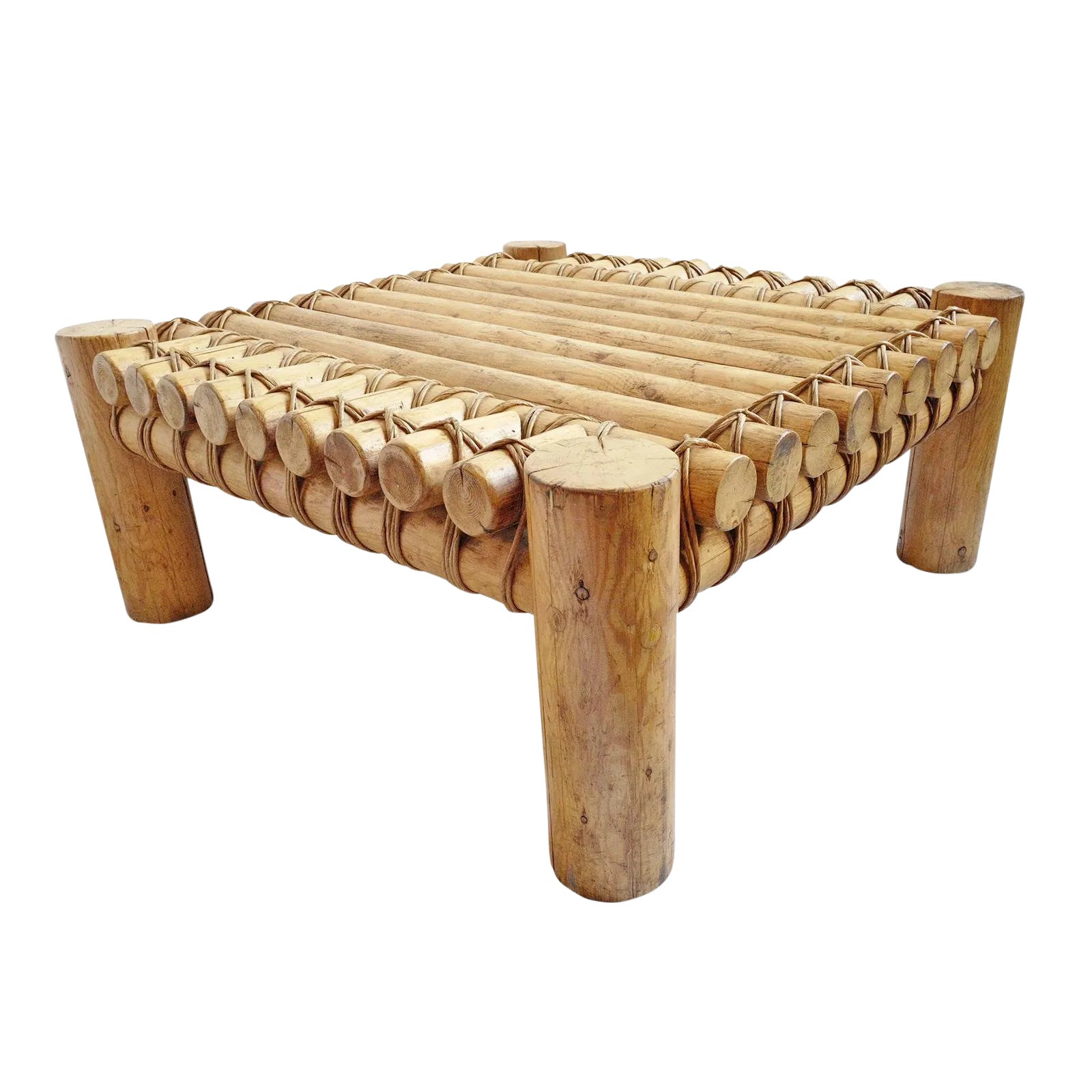 Square Log Raft Coffee Table | Chairish