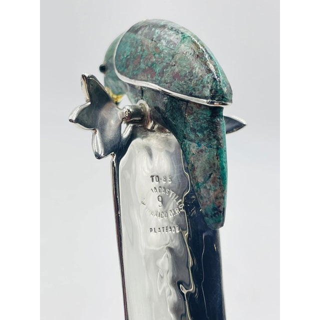 Emilia Castillo Silver-Plated Ladle With Malachite Parrot, Mexican ...