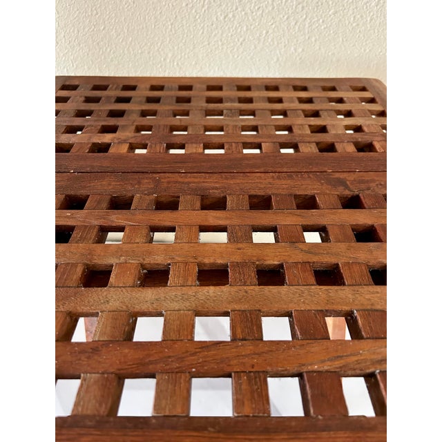 Teak Folding Side Table - Indoors or Outside | Chairish