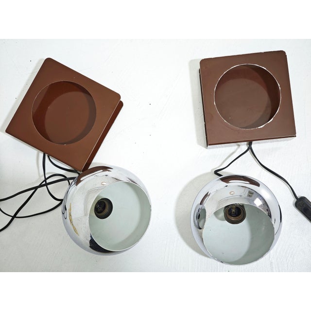 Mid-Century Modern Chromed Metal and Brown Enameled Aluminum Table ...