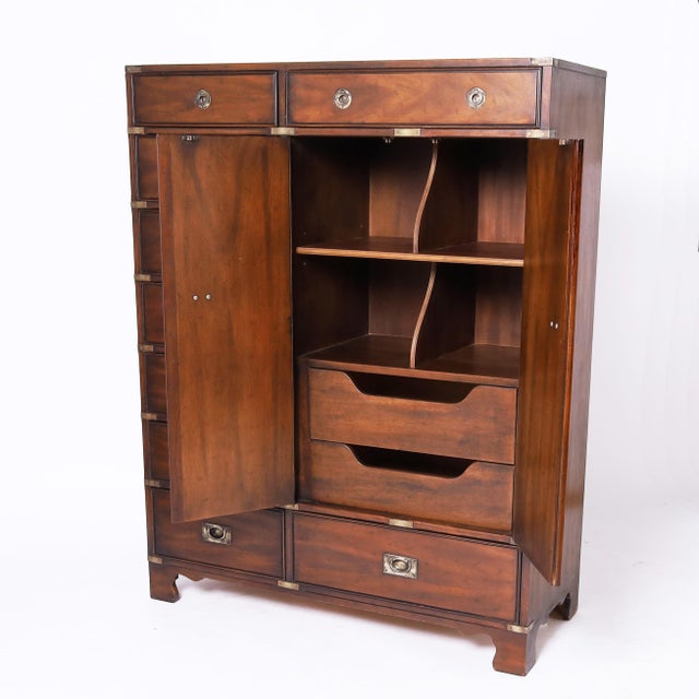 Vintage British Colonial Campaign Style Gentleman's Wardrobe or Chest ...