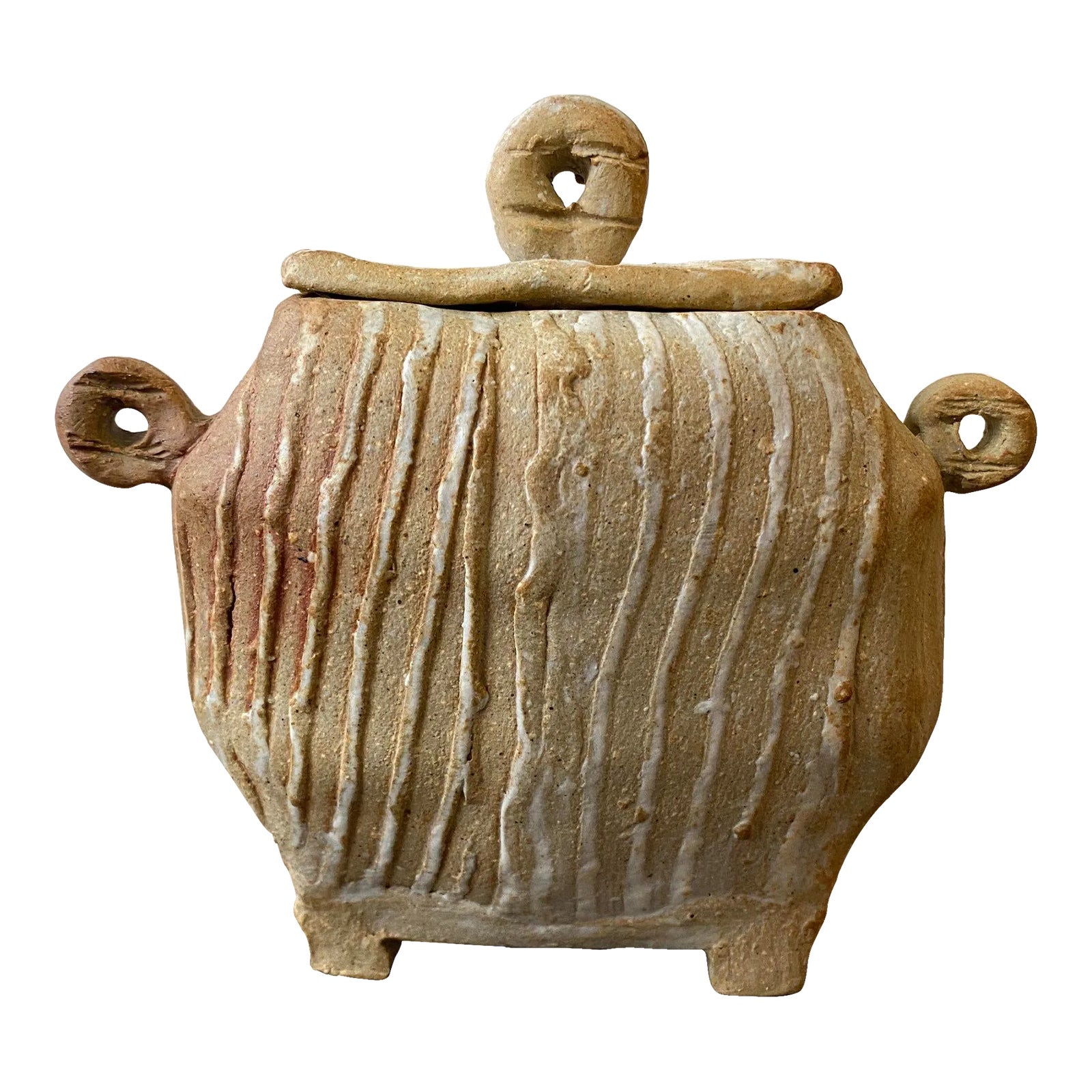 Vintage Small Hand-Built Lidded Pottery Vessel, Circa 1980s | Chairish