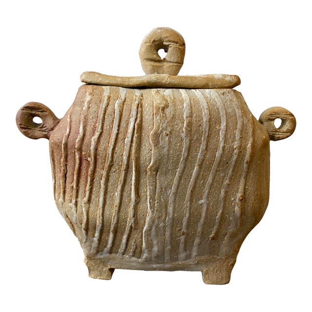 Vintage Small Hand-Built Lidded Pottery Vessel, Circa 1980s | Chairish