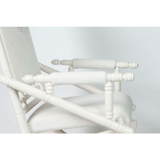 Antique Spring Rocking Chair With Custom Embroidery on Vintage Linen ...