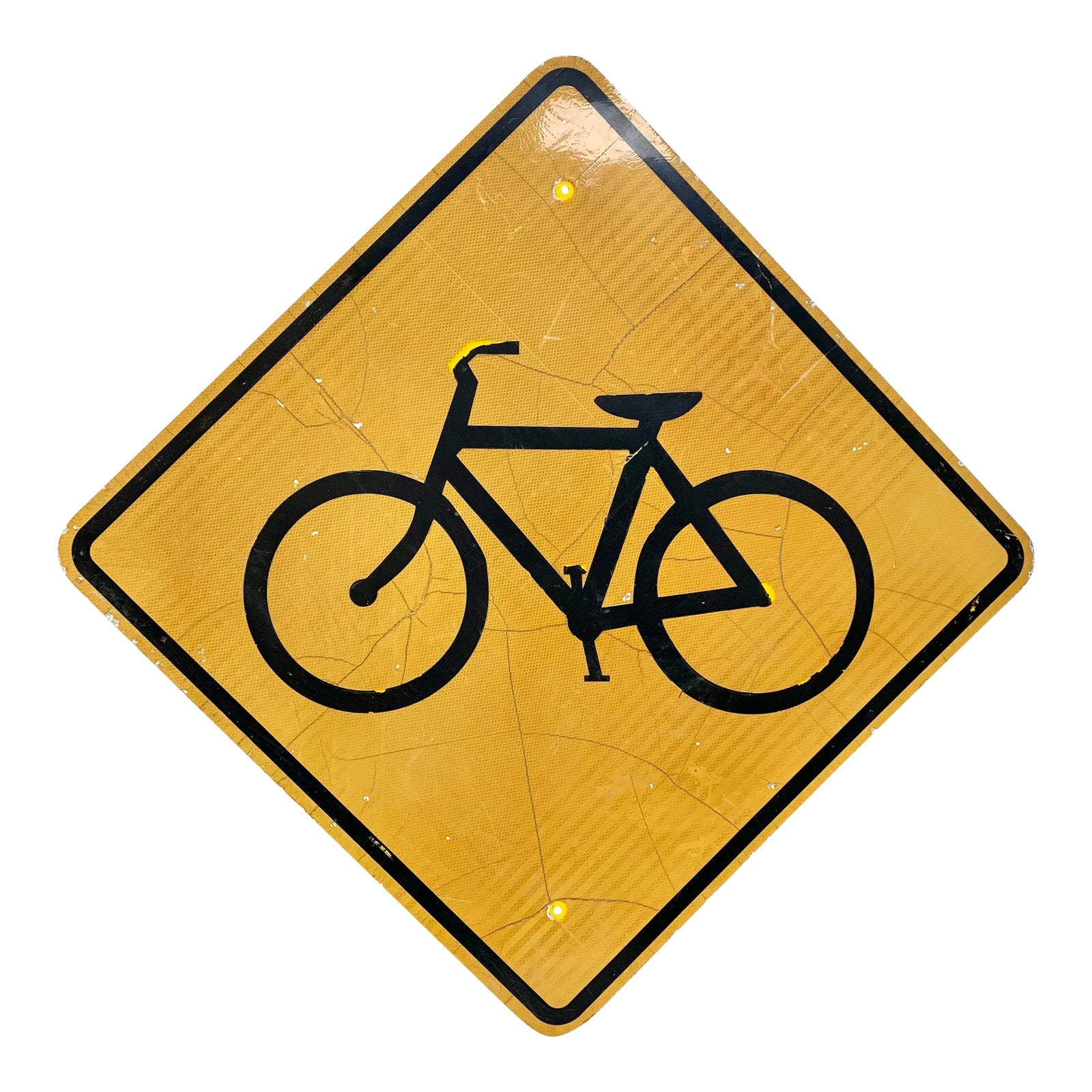Vintage Reflective Bicycle Road Sign | Chairish