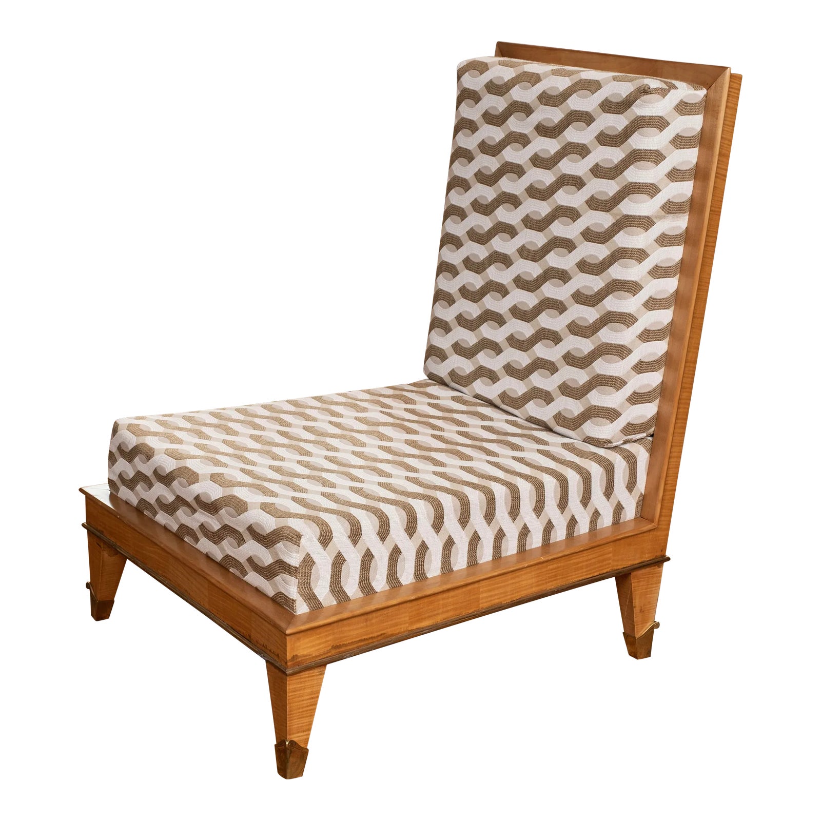 French Modern Chair Attributed to Maurice Jallot | Chairish