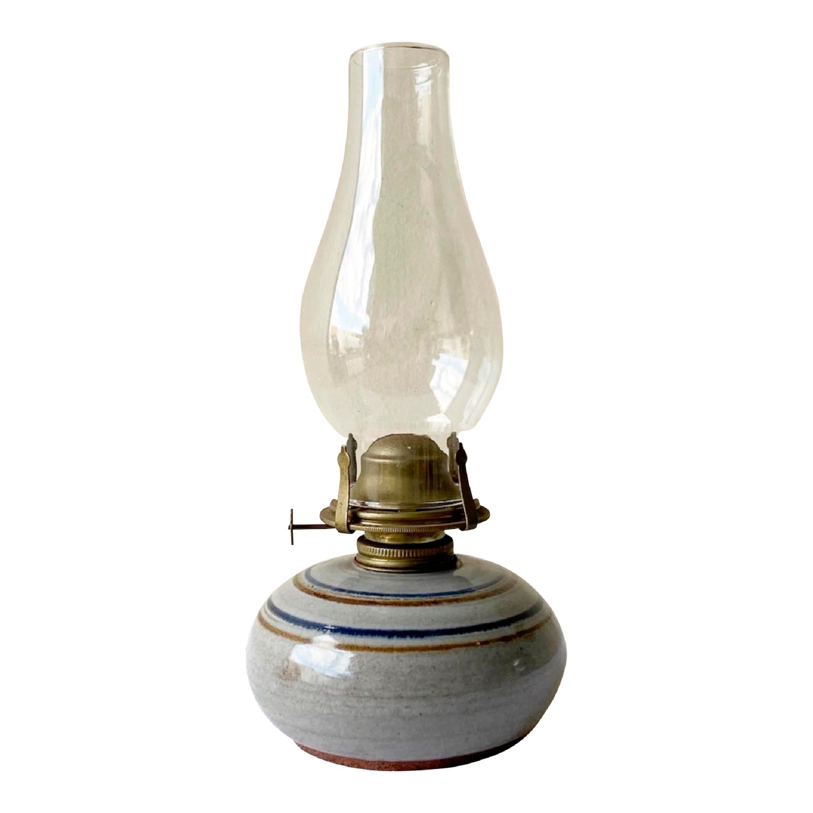 Vintage Pottery Oil Lamp | Chairish
