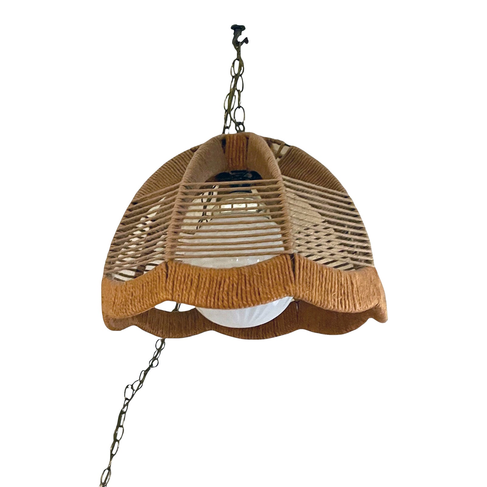 1960’s Hemp Rope Swag Light | Chairish