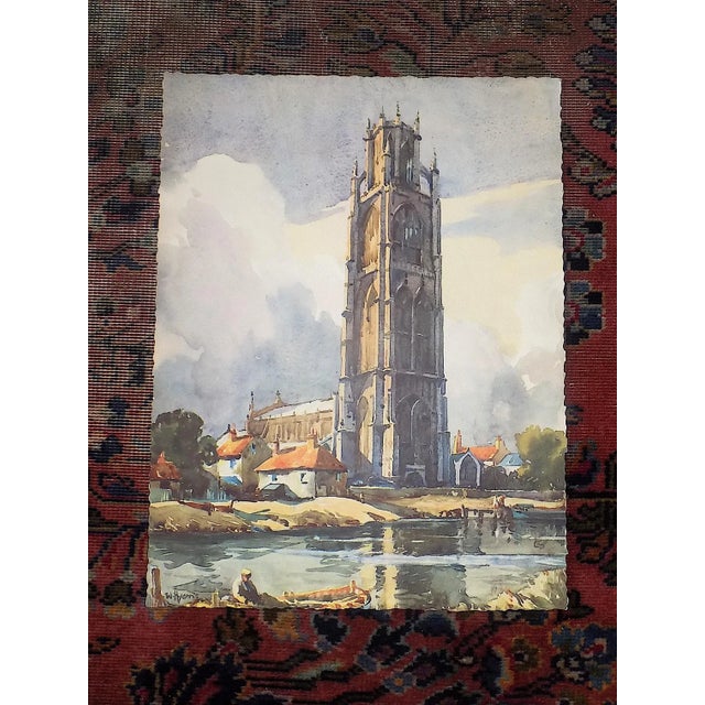 Vintage Lincolnshire, England Landscape After Listed British Artist W ...