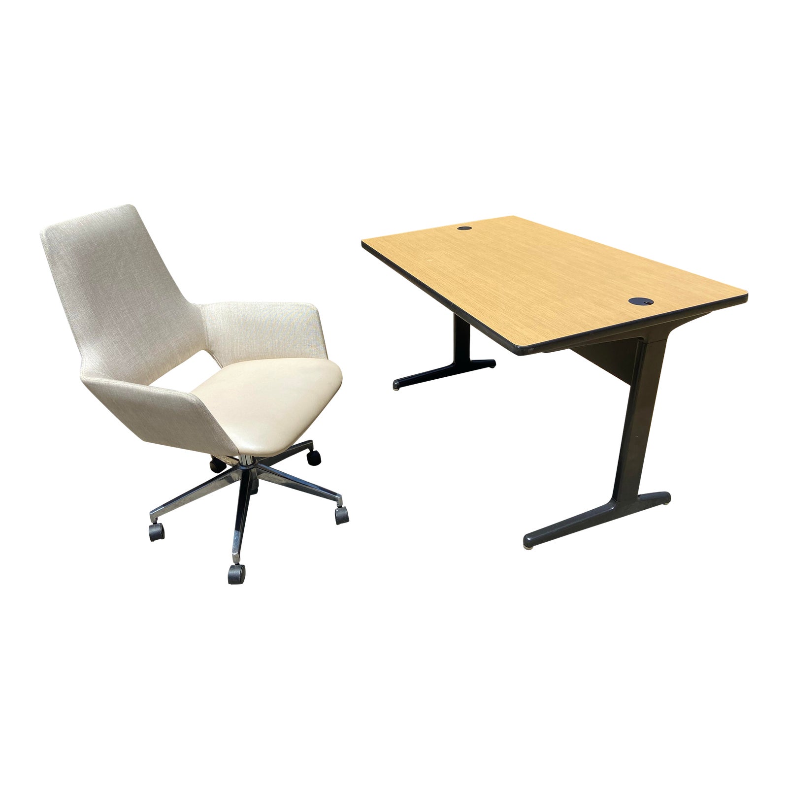 1980s Vintage Mid Century Modern Herman Miller Desk Set With Modern ...