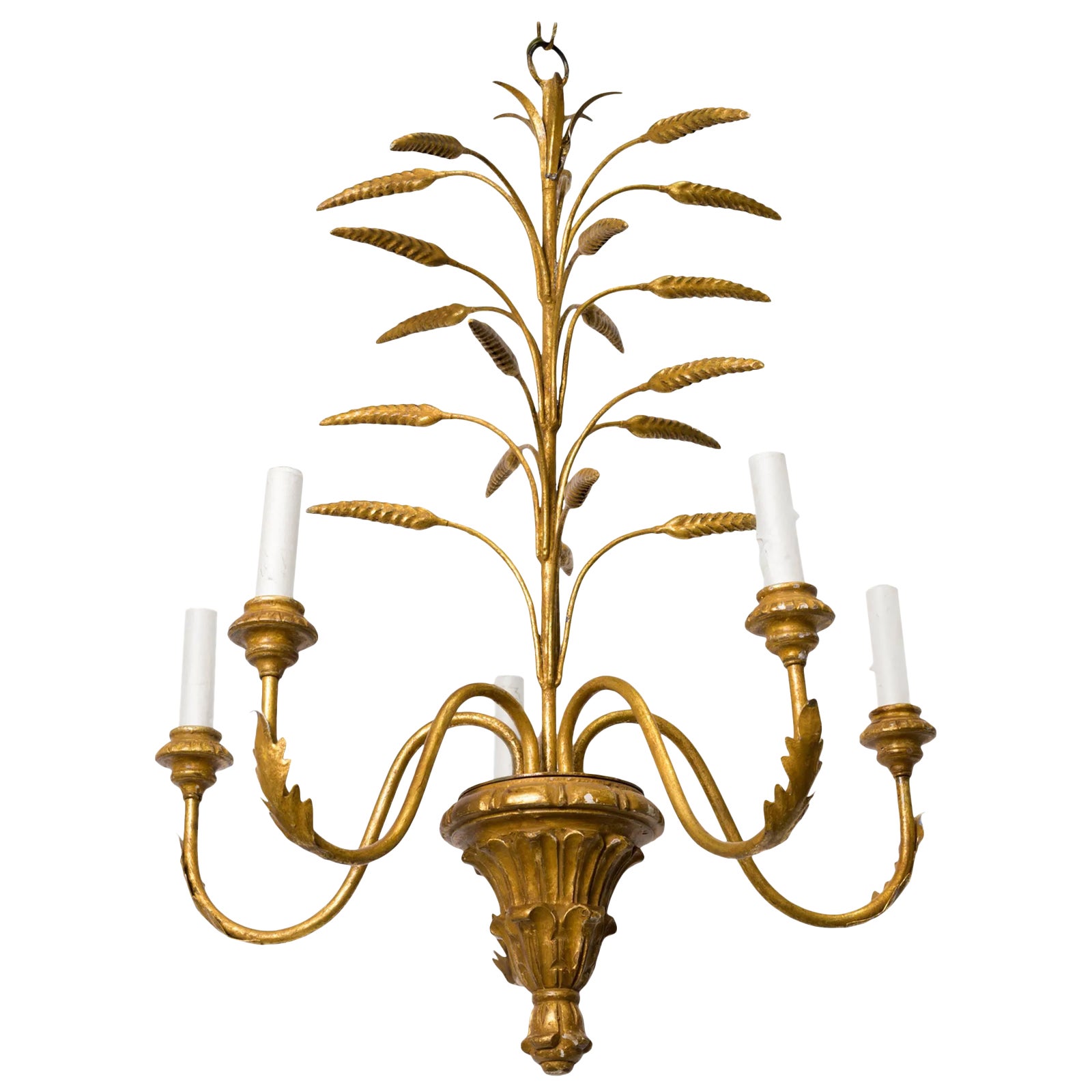 Italian Gilt Wood Wheat Fixture | Chairish