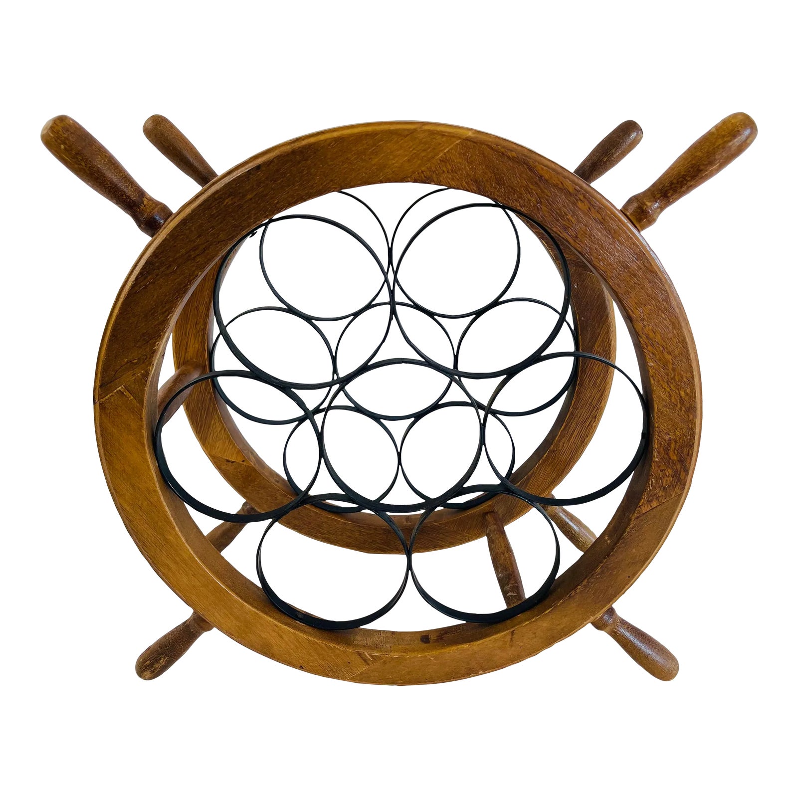 Vintage 1970s Nautical Style Wine Rack | Chairish