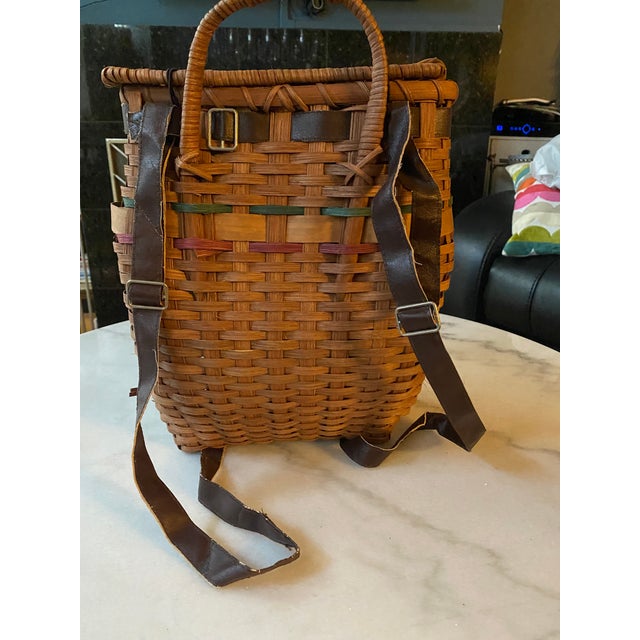 1980s Vintage Fishing Basket Backpack | Chairish