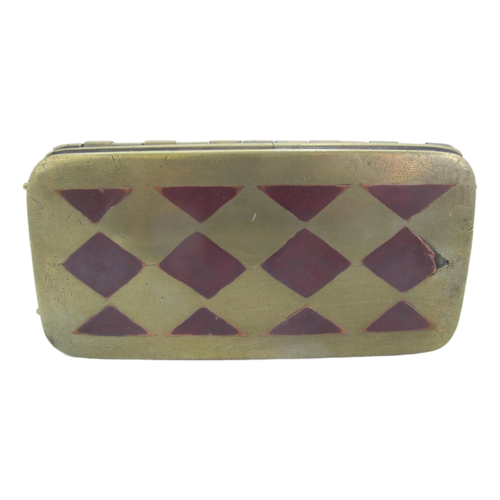 Antique Mindanao East Indian Brass Copper Checkered Inlay Betel Nut ...