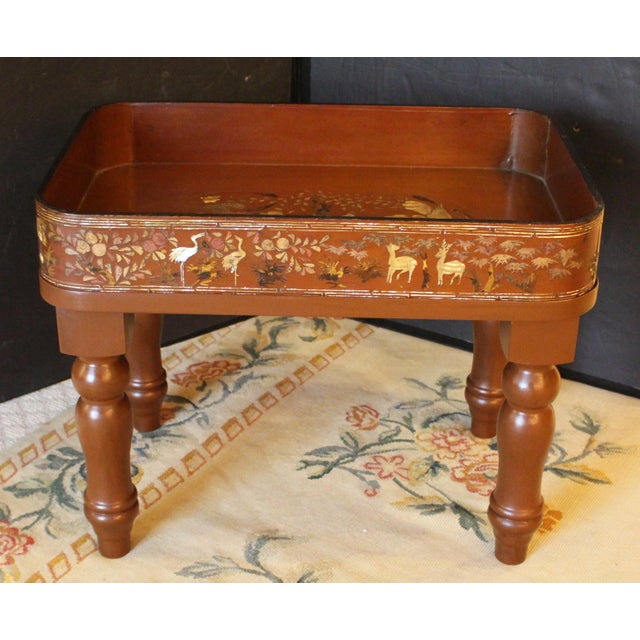 Mid-Late 19th Century Chinese or Korean Burnt Red Lacquer Gallery Tray ...