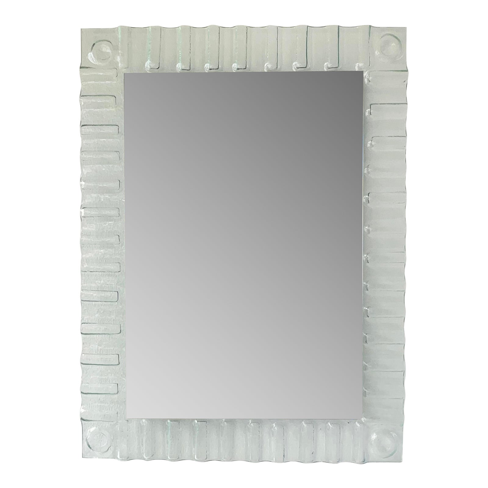 Postmodern Murano Attributed Glass Frame Mirror | Chairish