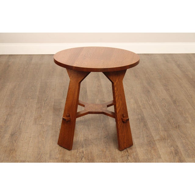 Stickley Mission Collection Oak Gus Tea Table | Chairish